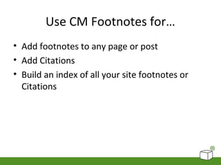 CM Footnotes | PPT