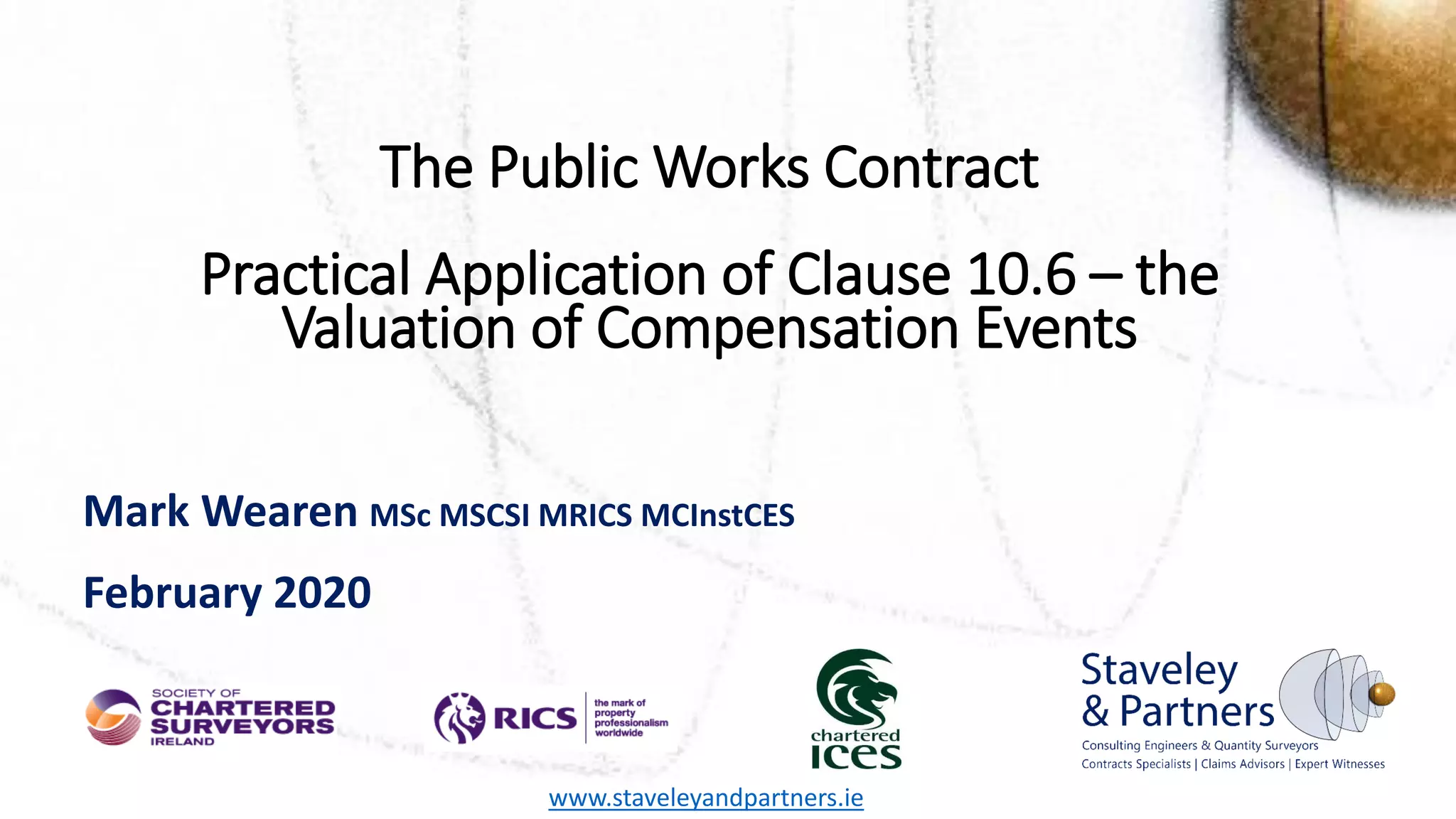 Irish Public Works Contract - Clause 10.6 - Practical Application | PDF