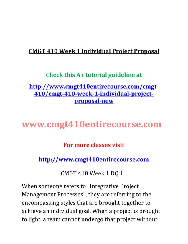 Cmgt 410-week-1-individual-project-proposal | PDF