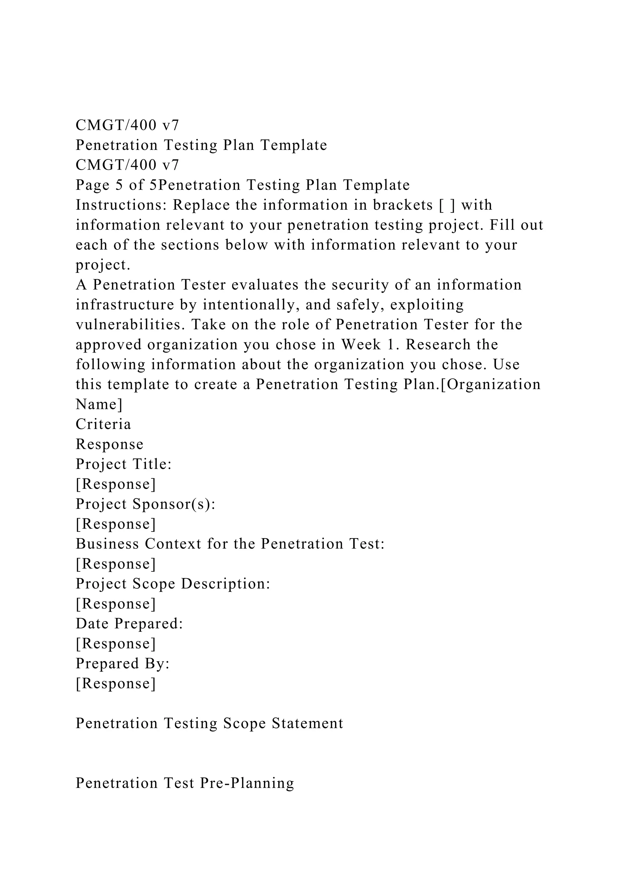 CMGT400 v7Penetration Testing Plan TemplateCMGT400 v7Page .docx