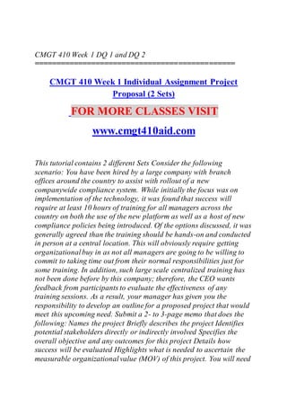 CMGT 410 AID Introduction Education--cmgt410aid.com