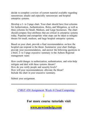 CMGT 430 V3 Imagine Your Future/newtonhelp.com | PDF