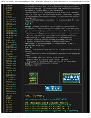 CMGT/442 ENTIRE CLASS UOP TUTORIALS | PDF