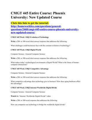 Cmgt 445 entire course | PDF