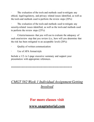 Cmgt 582 Effective Communication / snaptutorial.com