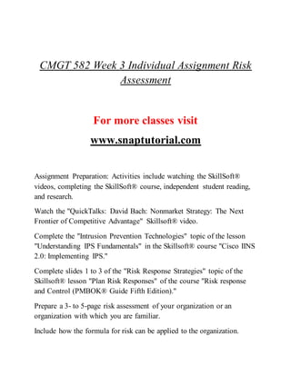 Cmgt 582 Effective Communication / snaptutorial.com