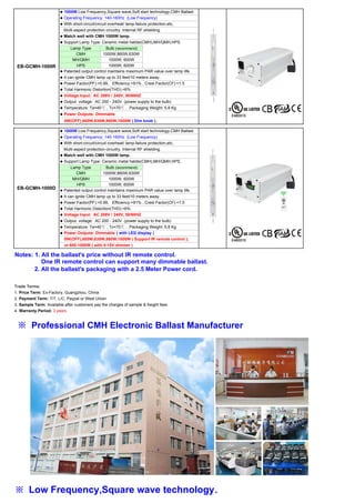 Cmh ballast ver201710 a(完整版) | PDF | Consumer Electronics | Technology ...