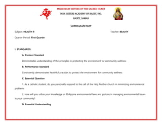 CURRICULUM MAP in mapeh for grade 9 students | PPT