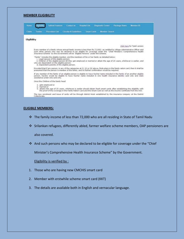 Cm health insurance scheme | DOCX