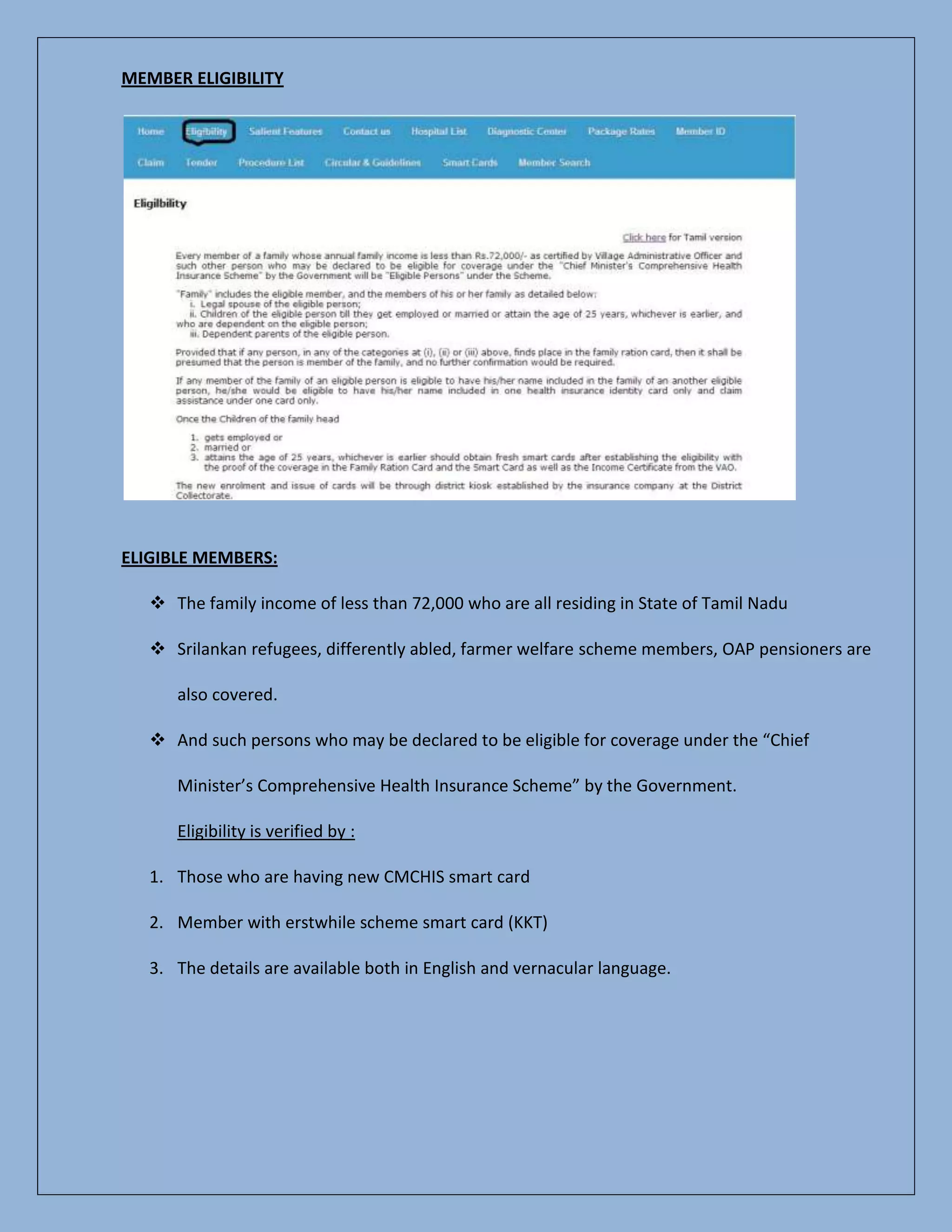 Cm health insurance scheme | DOCX
