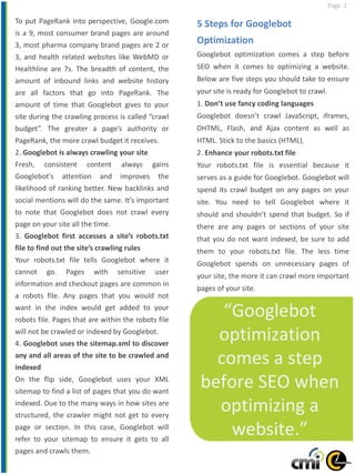 The Beginner's Guide to Googlebot Optimization | PDF