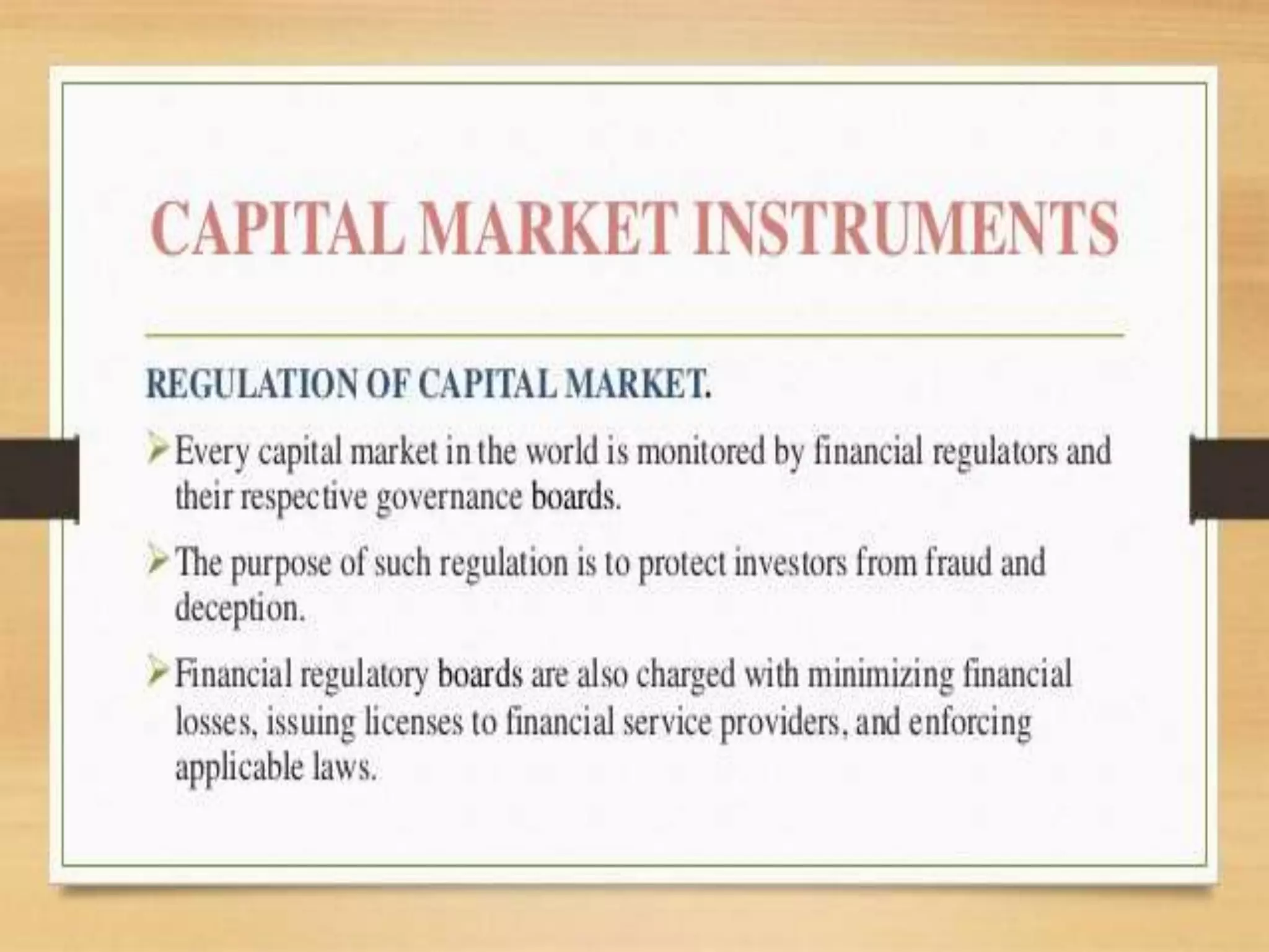 Basics of Capital Market | PPT