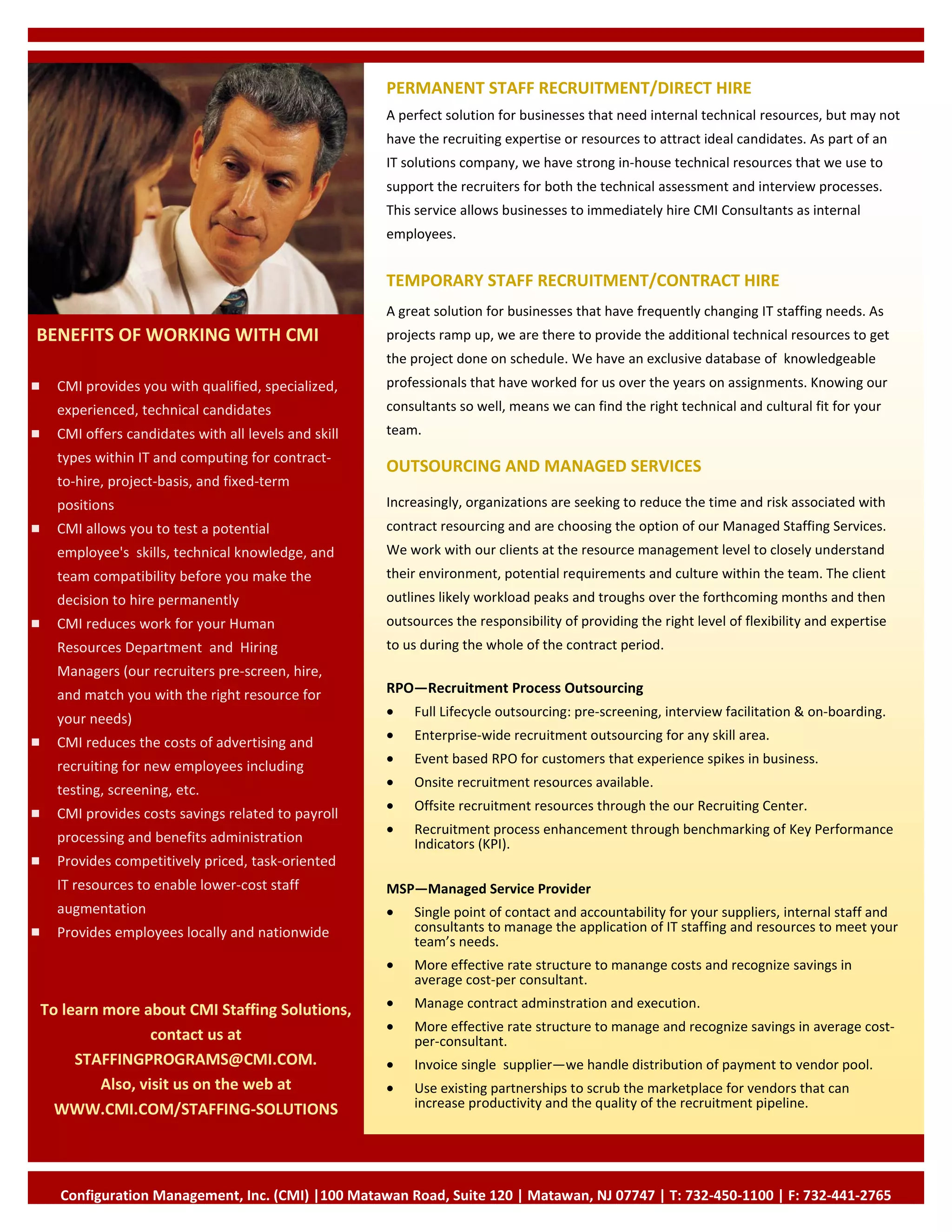 CMI Staffing Brochure | PDF