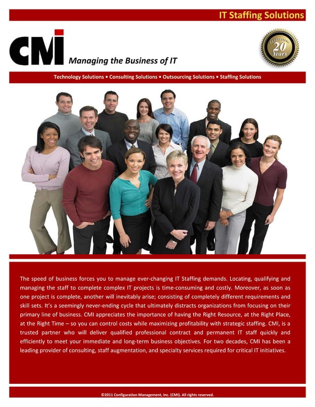 CMI Staffing Brochure | PDF | Management Consulting Industry | Industries