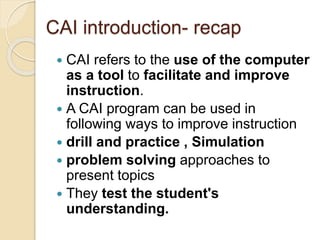 Computer manged learning and problems code 8620 bed | PPTX