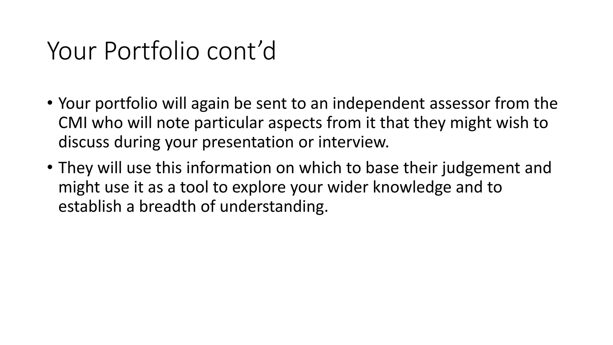 CMI End Point Assessment Presentation | PPTX