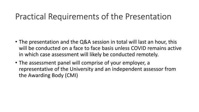 CMI End Point Assessment Presentation | PPTX