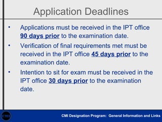 CMI Information | PPT