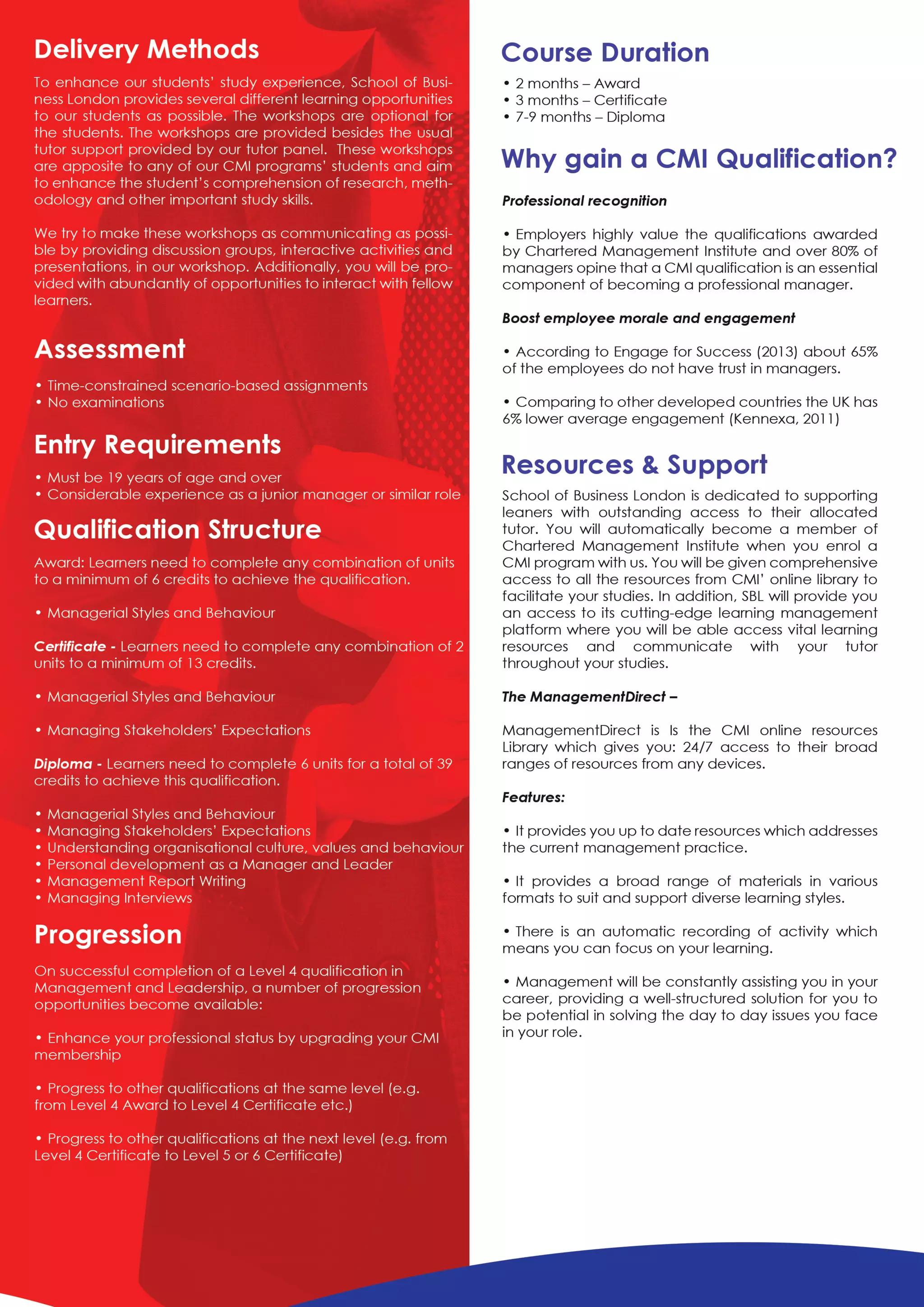 CMI level 4 in management and leadership | PDF