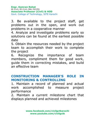 Construction Management Skills for Civil Technologists | PDF