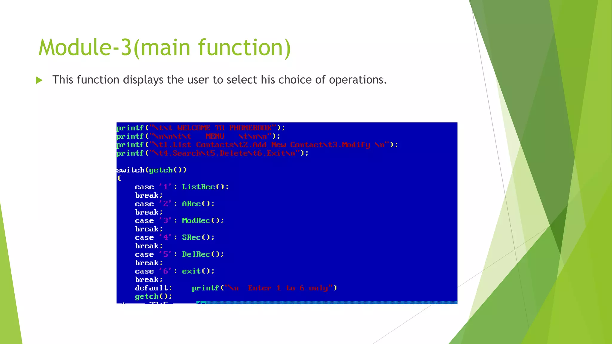 A c program of Phonebook application | PPTX | Computer Software and Applications | Computing