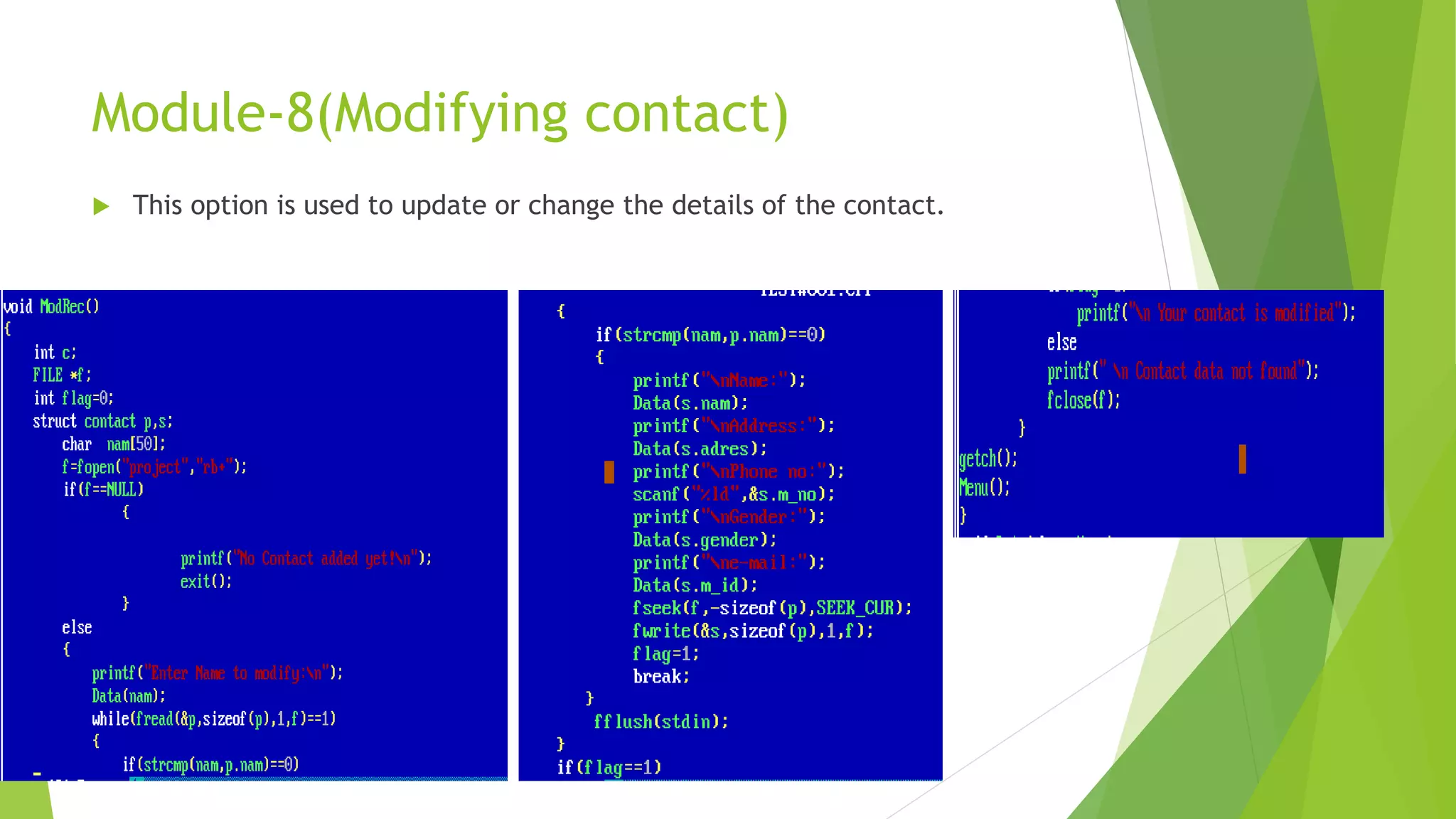 A c program of Phonebook application | PPTX | Computer Software and Applications | Computing