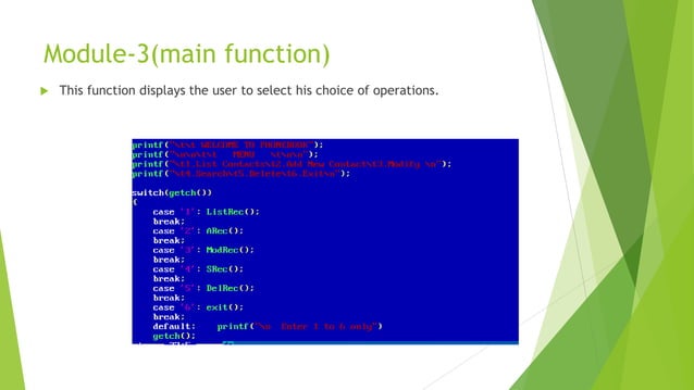 A C Program Of Phonebook Application Ppt