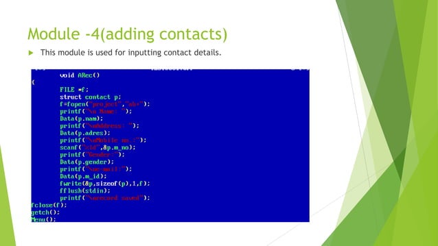 A c program of Phonebook application | PPTX | Computer Software and Applications | Computing