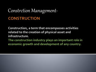 Construction Management Introduction ppt | PPTX