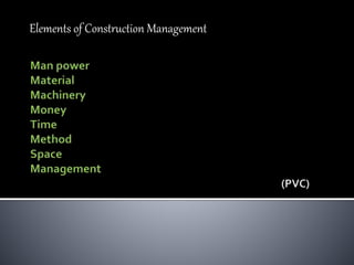 Construction Management Introduction ppt | PPT