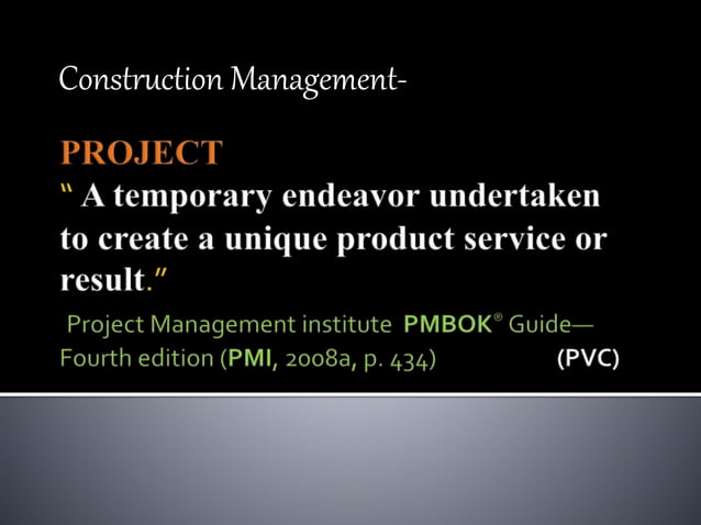 Construction Management introduction ppt | PPT