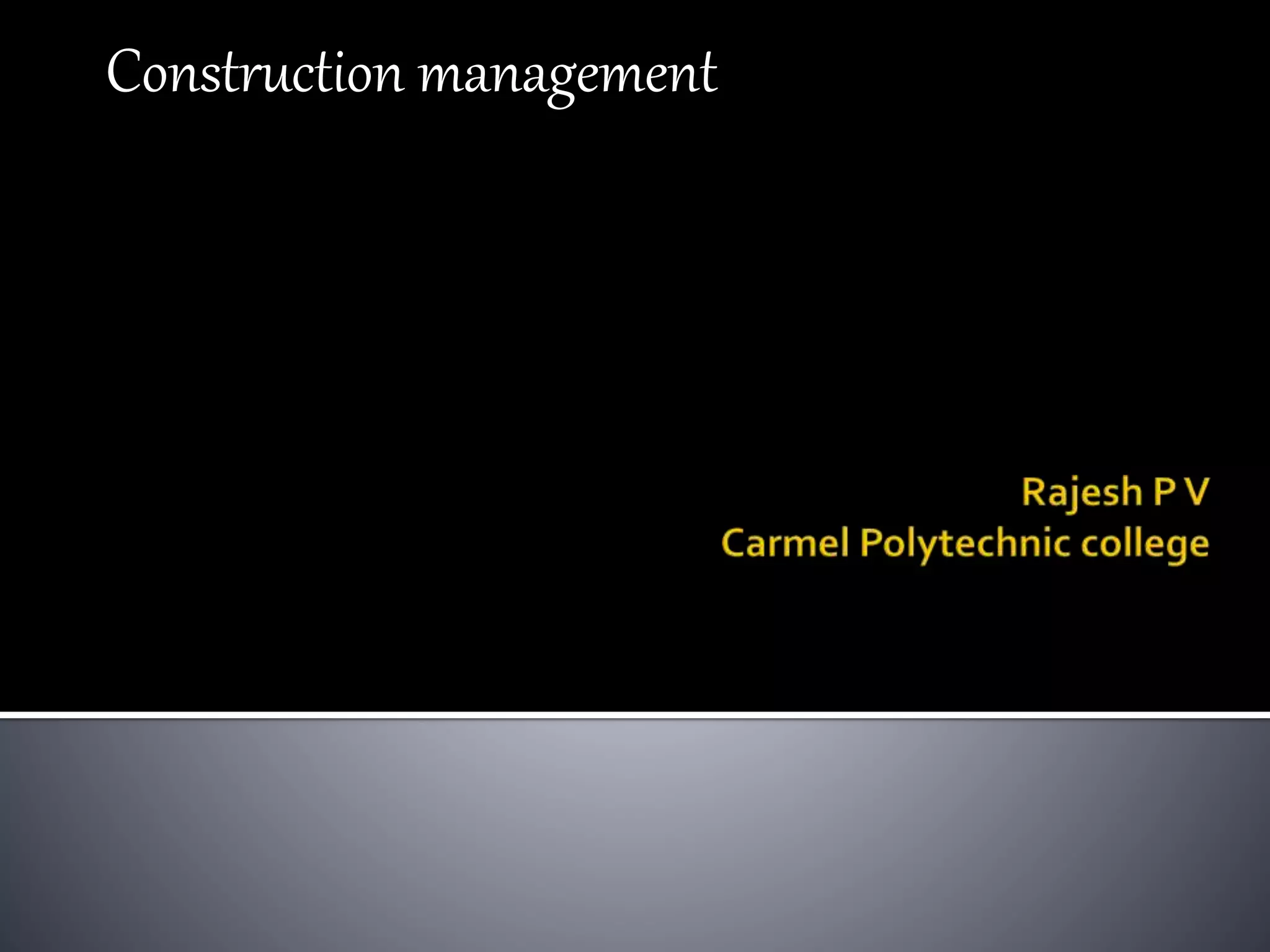 Construction Project Management ppt | PPTX