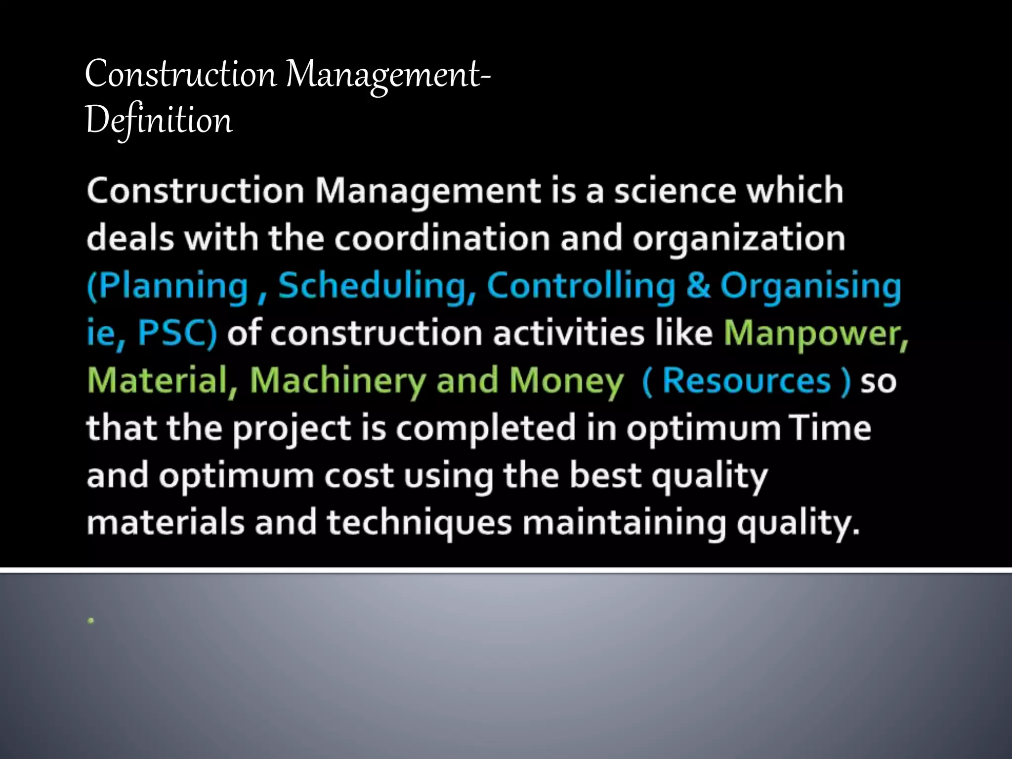 Construction Project Management ppt | PPTX