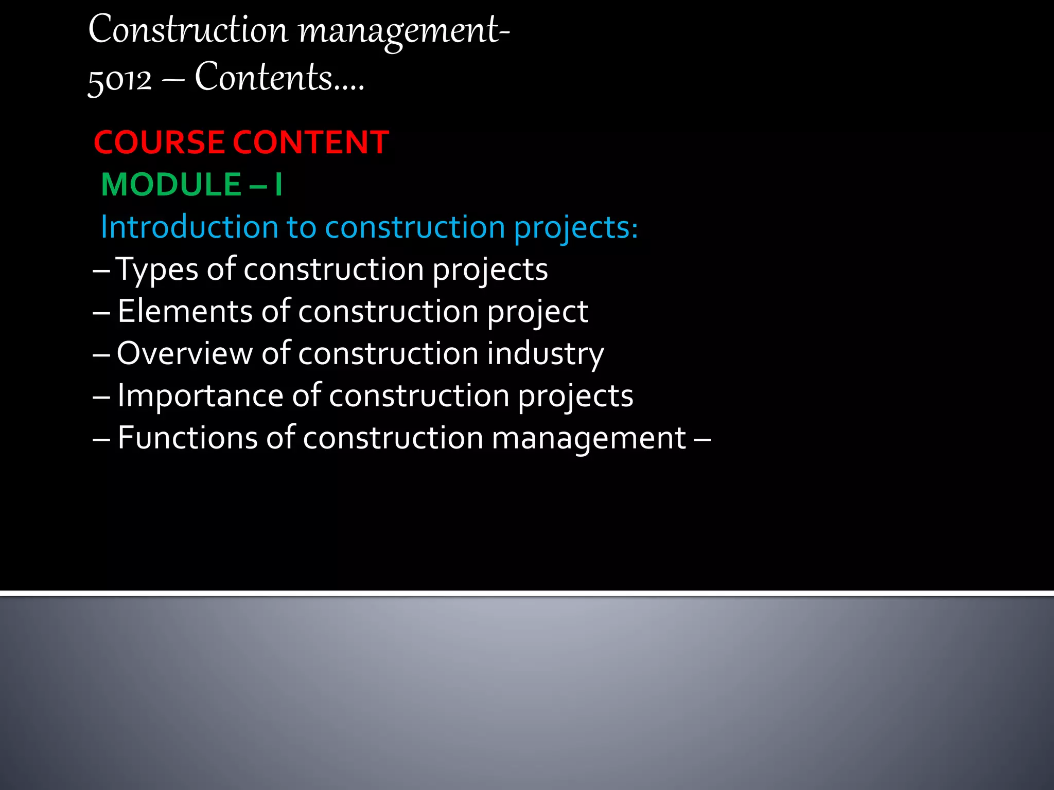 Construction Project Management ppt | PPTX