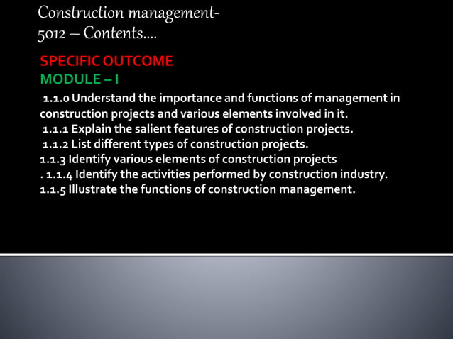 Construction Project Management ppt | PPTX