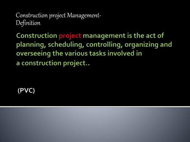 Construction Project Management ppt | PPTX