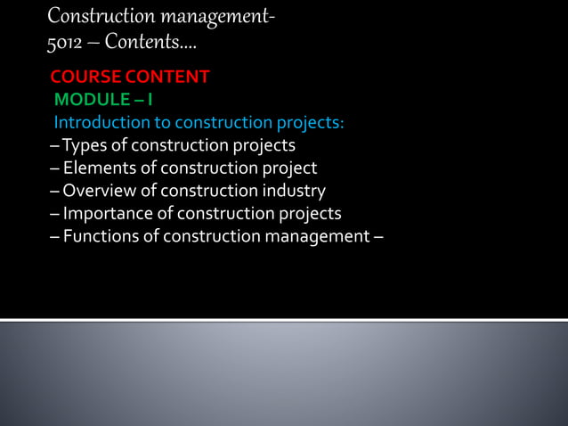 Construction Project Management ppt | PPTX