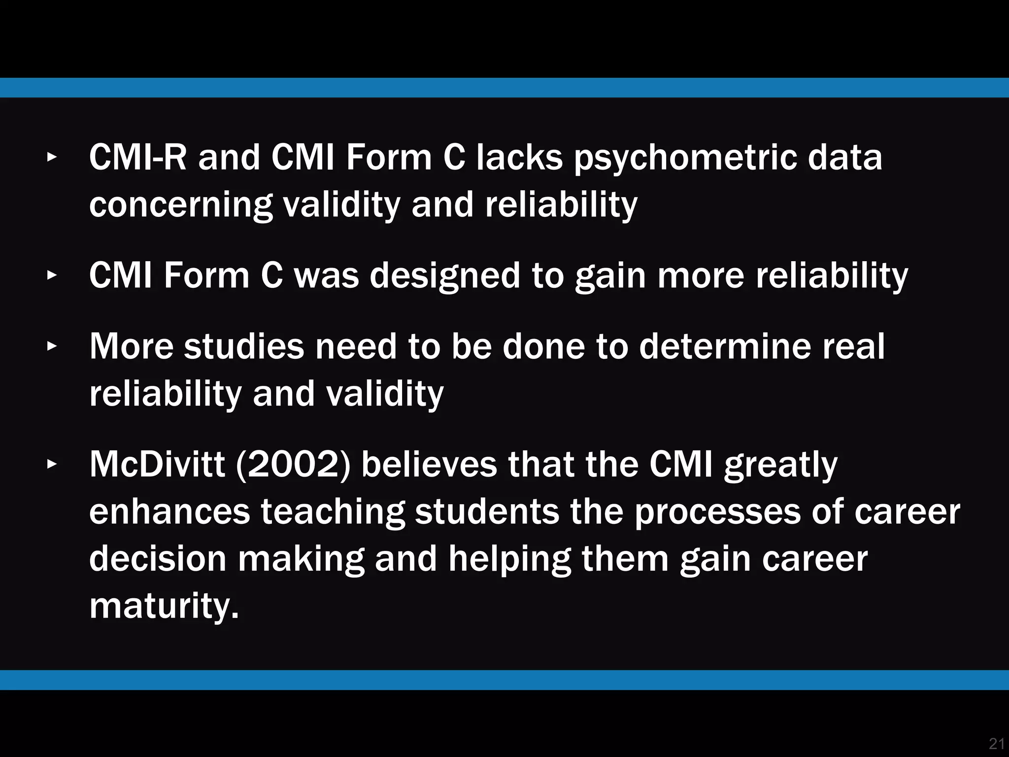 Career Maturity Inventory Presentation | PPTX