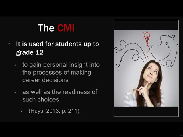 Career Maturity Inventory Presentation | PPTX | Standardized Testing ...