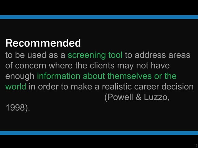 Career Maturity Inventory Presentation | PPTX | Standardized Testing ...