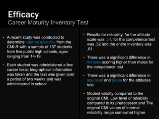 Career Maturity Inventory Presentation | PPTX