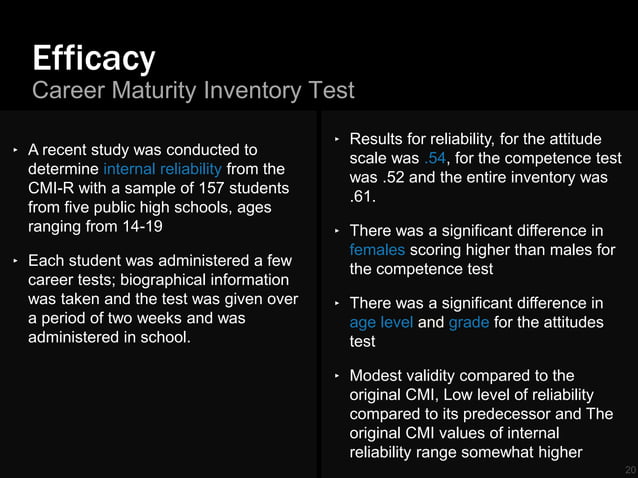 Career Maturity Inventory Presentation | PPTX | Standardized Testing ...