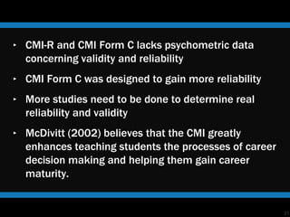 Career Maturity Inventory Presentation | PPTX