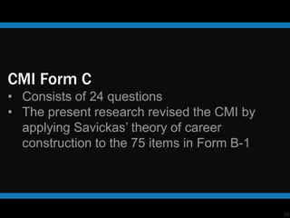 Career Maturity Inventory Presentation | PPTX