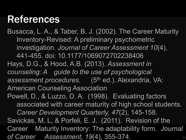 Career Maturity Inventory Presentation | PPTX | Standardized Testing ...