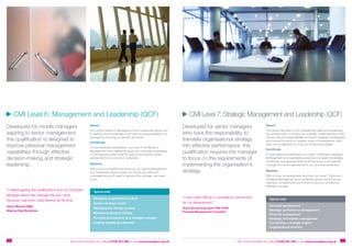 CMI Qualifications Brochure 2011 | PDF