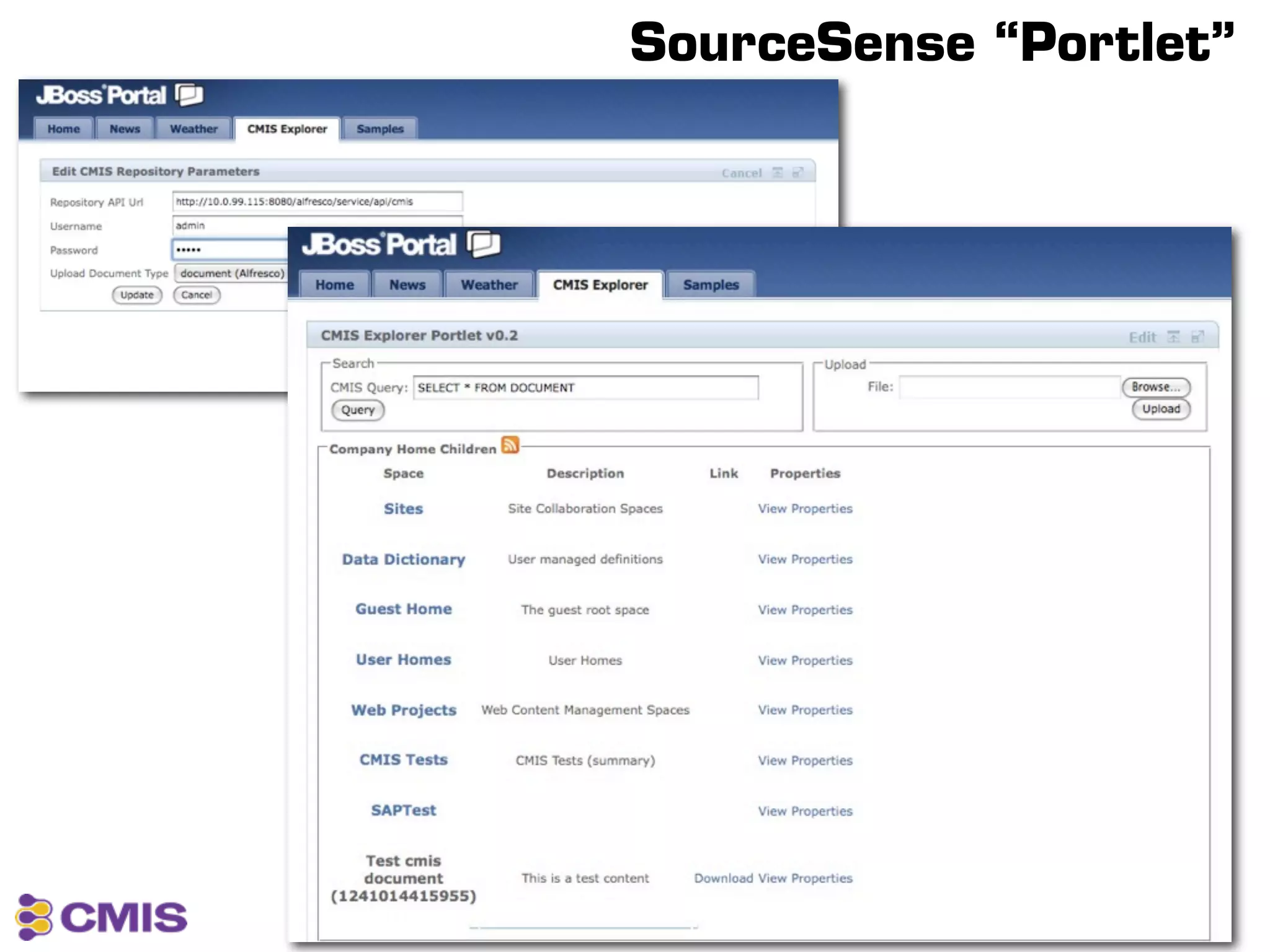 CMIS PlugFest (April 2009) Screenshots | PDF
