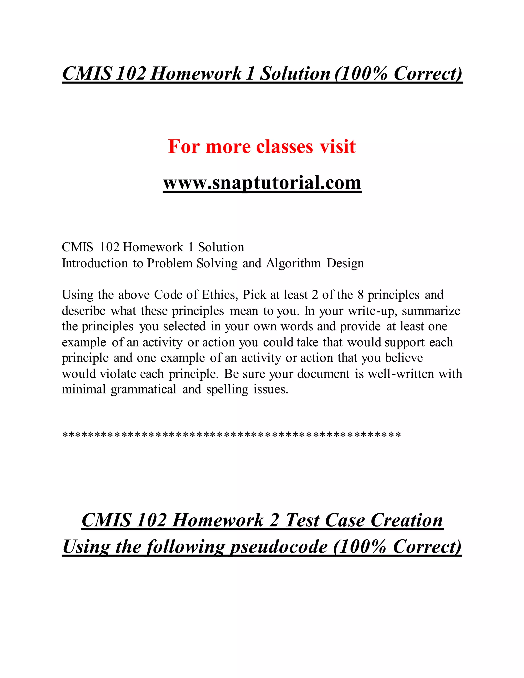 Cmis 102 Effective Communication / snaptutorial.com | Programming Languages | Computing