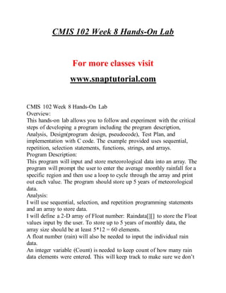 Cmis 102 Effective Communication / snaptutorial.com | Programming Languages | Computing