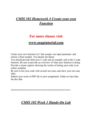 Cmis 102 Effective Communication / snaptutorial.com | Programming Languages | Computing